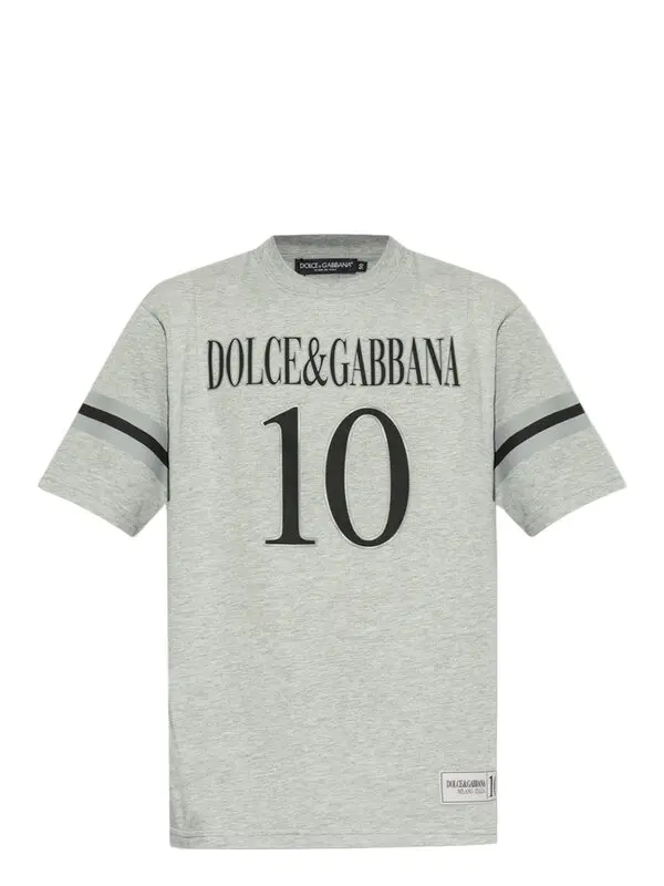 Dolce & Gabbana Dolce Gabbana Logo Printed Crewneck T-shirt - Grey