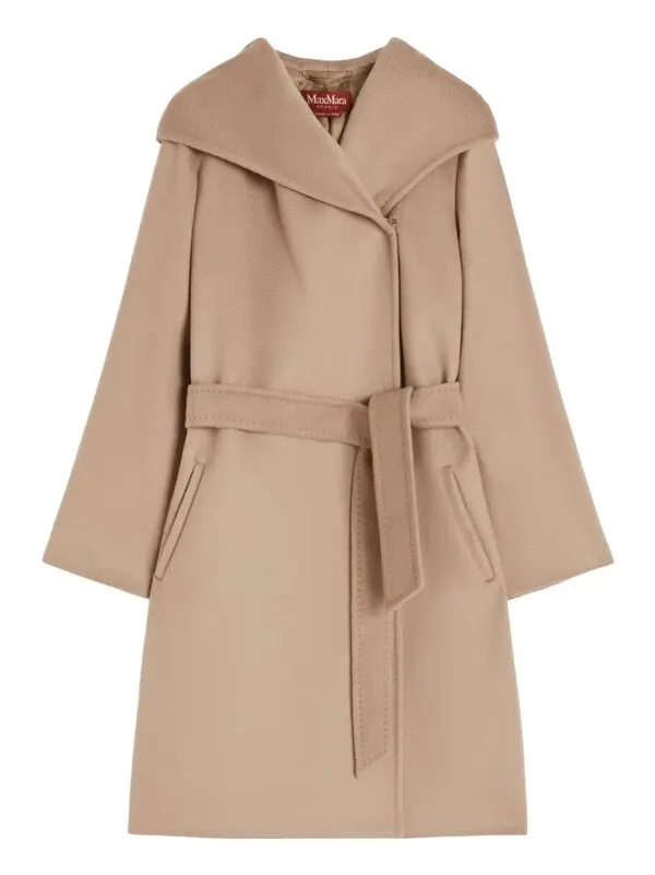 Max Mara New Mang Belted Hooded Coat - Camel