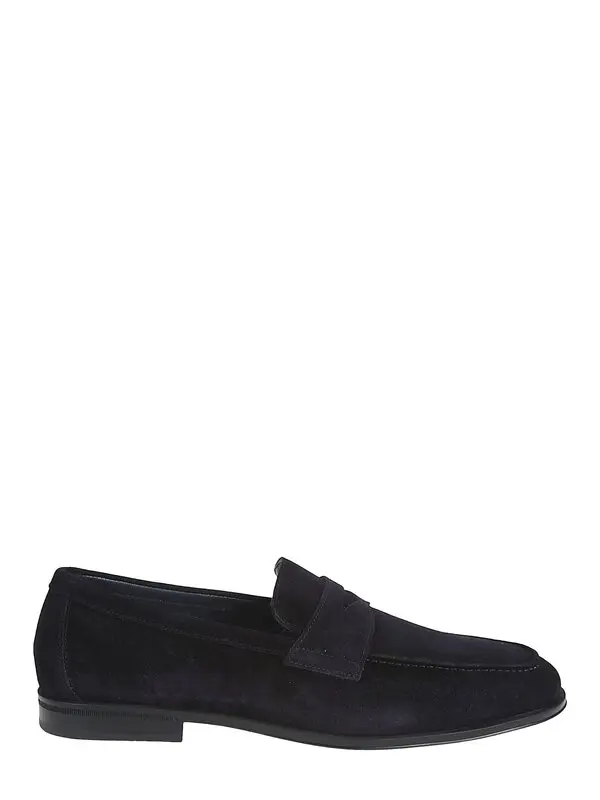 DOUCAL'S Round Toe Loafers - Black