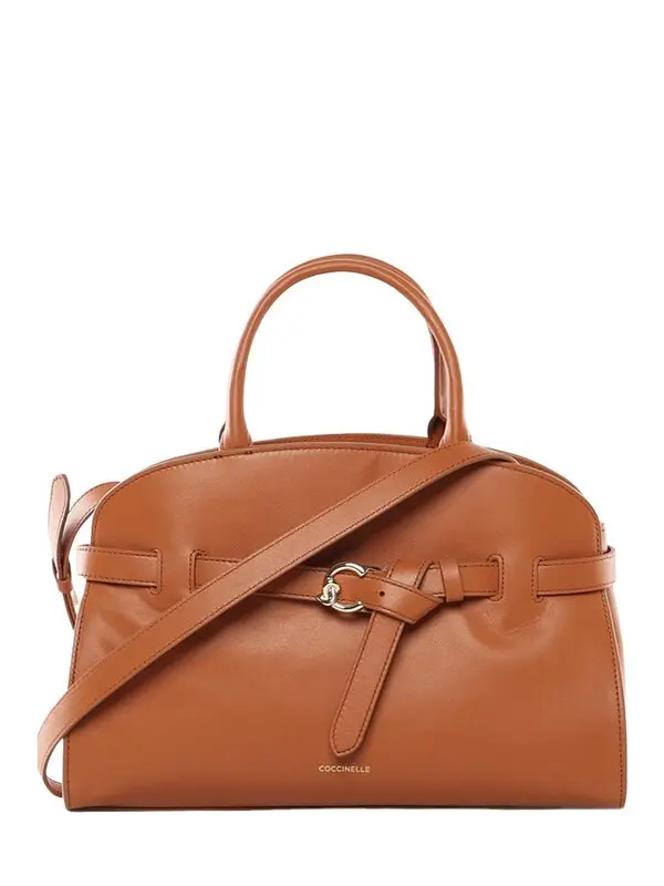 COCCINELLE Sabine Medium Tote Bag With Logo Stamp - Brown
