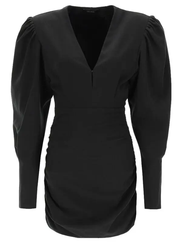 Isabel Marant Étoile Long Sleeve V-neck Dress - Black