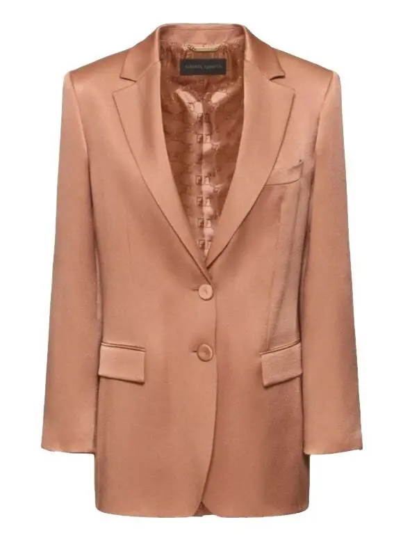 Alberta Ferretti Single-breasted Satin Tailored Blazer - Pink