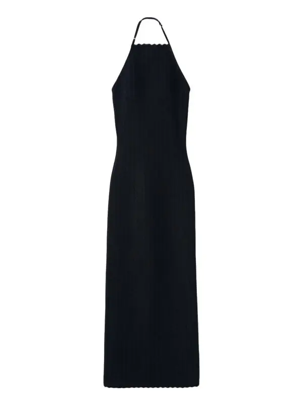 Jacquemus Sleeveless Halter Neck Knitted Dress - Black