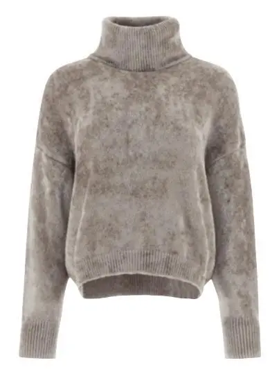 Herno Turtleneck Cropped Sweater - Gray