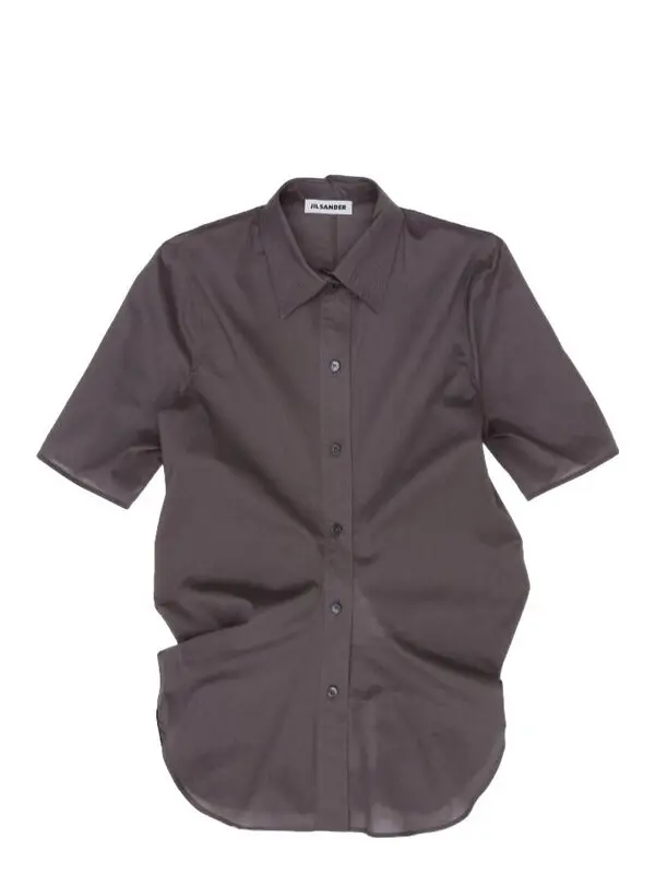 JIL SANDER Short-sleeved Collared Shirt - Black