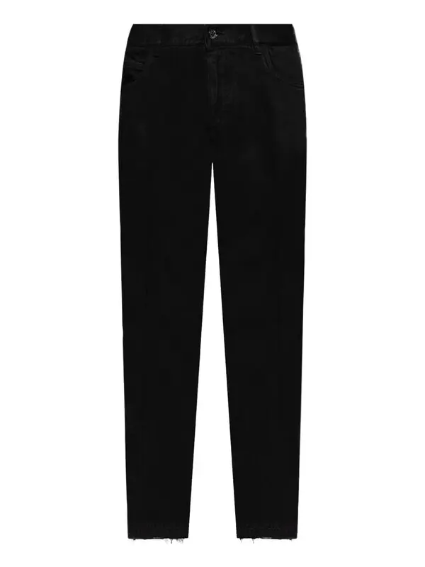 Dolce & Gabbana Frayed Hem Slim Fit Jeans - Black