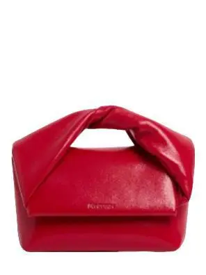 J.W.ANDERSON Small Twister Leather Top Handle Bag - Crimson