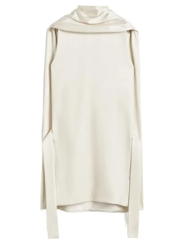 TOTEME Raw-edge Silk Cape Dress - Beige