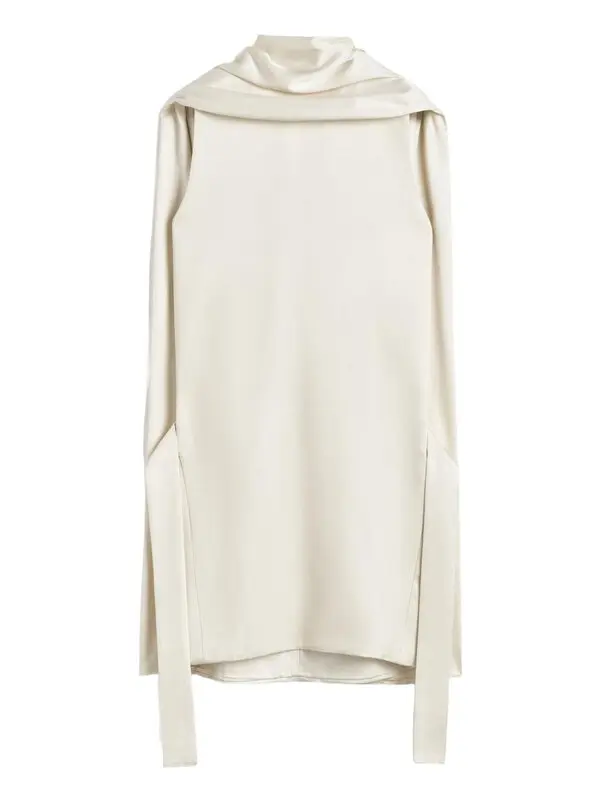 TOTEME Raw-edge Silk Cape Dress - Beige