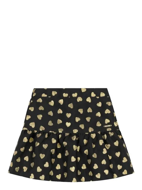 Moschino Love Print Jacquard Skirt - Black/gold