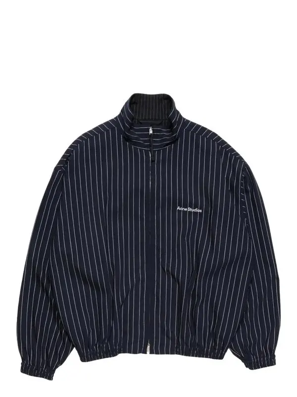 Acne Studios Striped Zip Jacket - Navy Blue/white