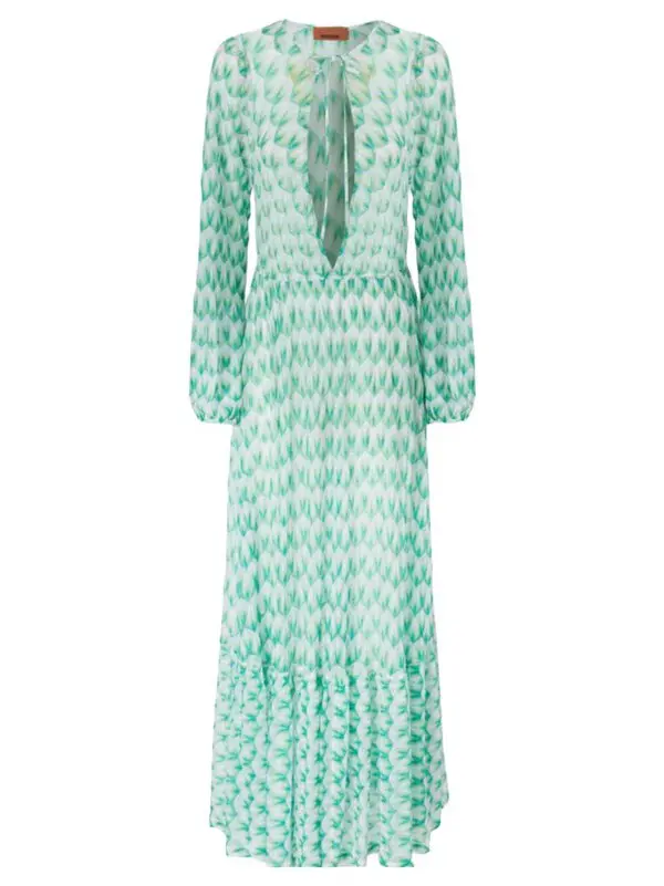 Missoni V-neck Maxi Dress - Green