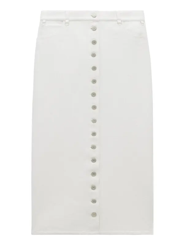 COURREGES Button-up Vinyl Skirt - White