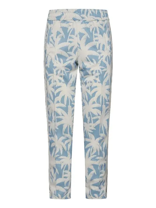 Palm Angels Palm-printed Elasticated Waist Track Pants - Gray