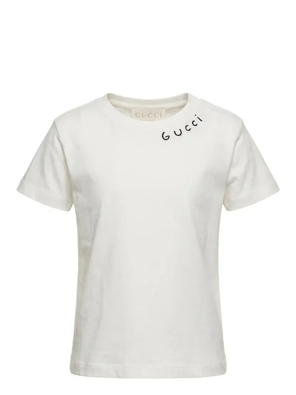 Gucci Baby Printed Cotton T-shirt - White