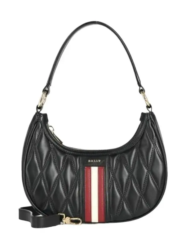 Bally Quilted Shoulder Bag With Logo Detail - Black