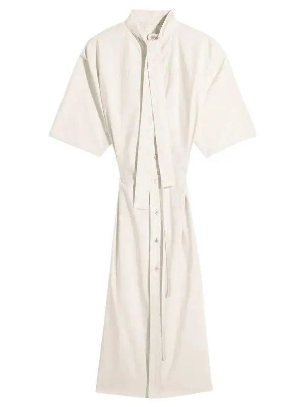 LEMAIRE Reversible Tube Dress With Tie Scarf Collar - Light Cream