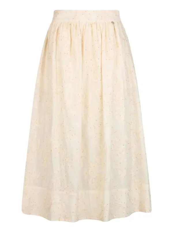 Liu Jo Embroidered Sequin Midi Skirt - Nude