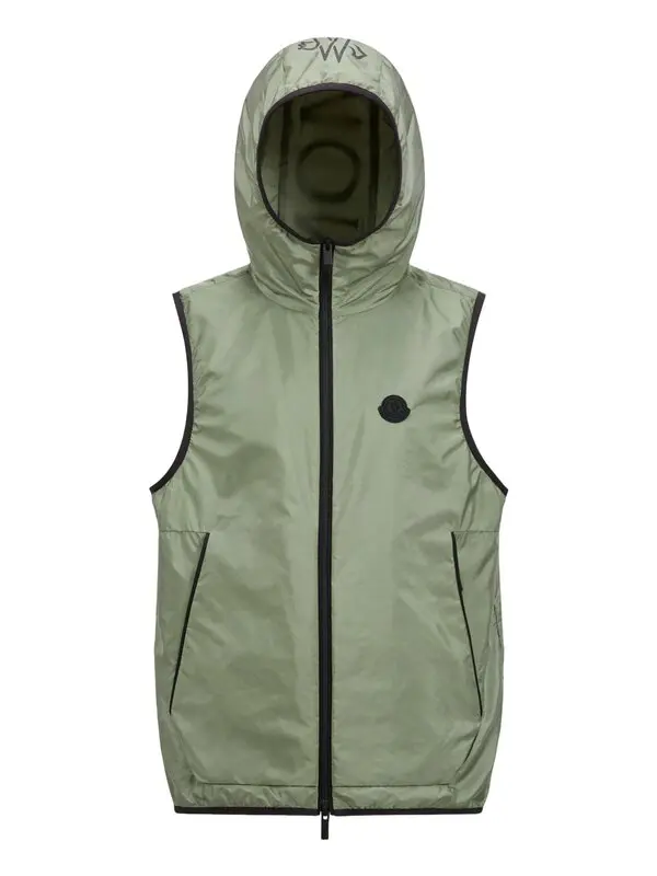 Moncler Zip-up Hooded Gilet - Sage Green