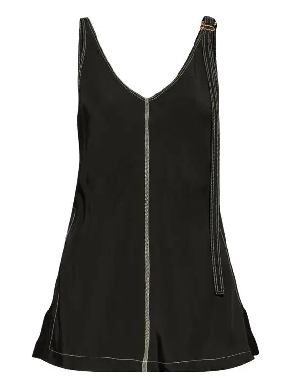 Sportmax Spaghetti Strap Plunge Neck Top - Black