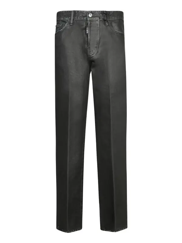 Dsquared2 Garment-dyed Straight Leg Jeans - Black