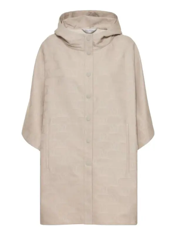 Max Mara Monogram Jacquard Satin Coat - Gray