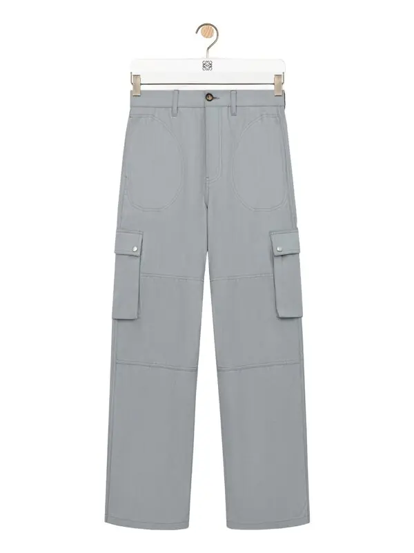 Loewe Logo Patch Cargo Trousers - Light Gray