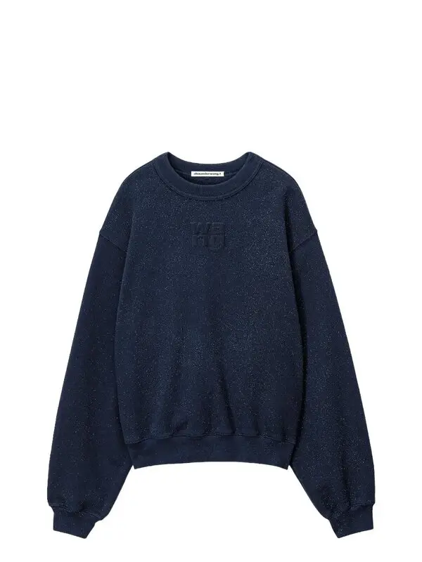 Alexander Wang Stacked Logo Crewneck Sweatshirt - Black