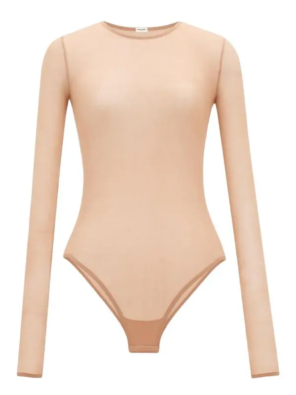 Saint Laurent Stretch Jersey Bodysuit - Nude