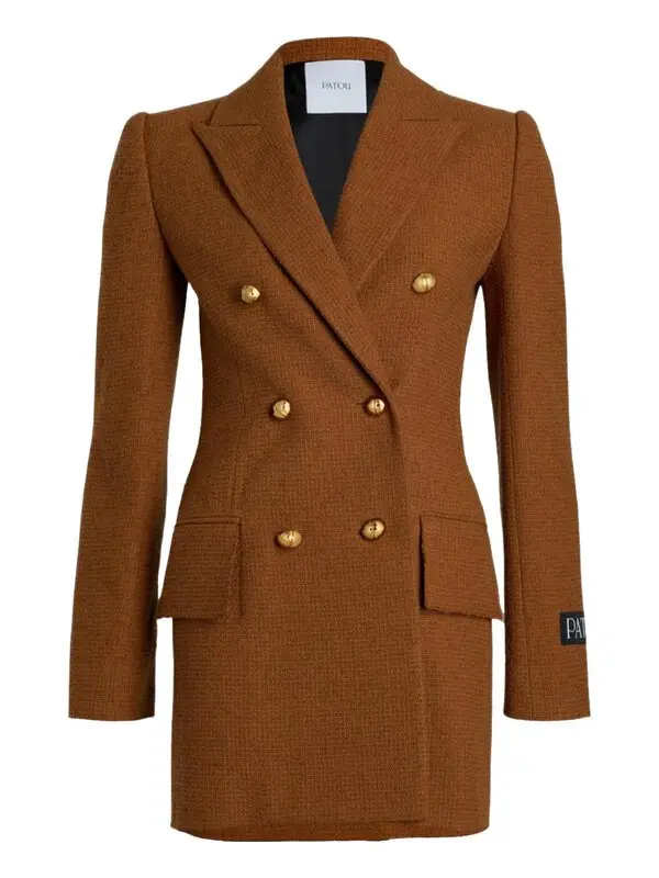 PATOU Double-breasted Long Blazer - Autumn Leaves