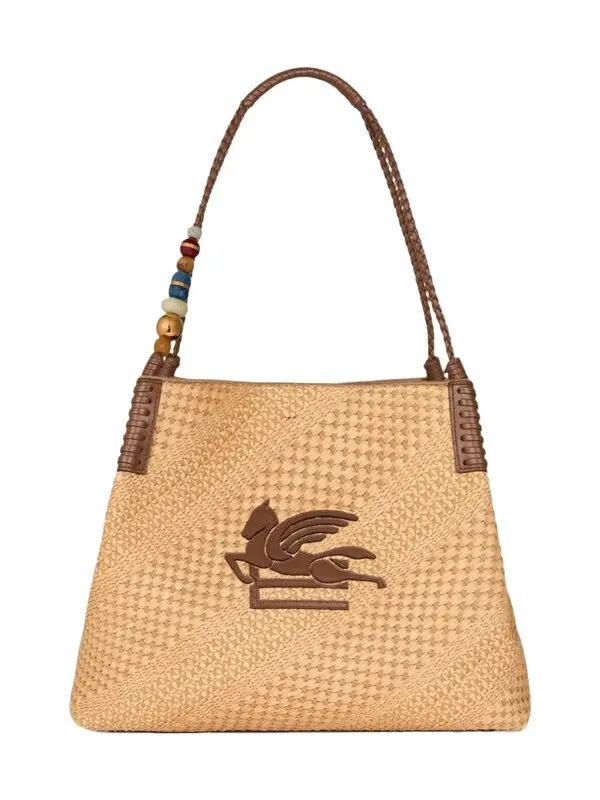 Etro Pegasus Bead Shoulder Bag - Straw