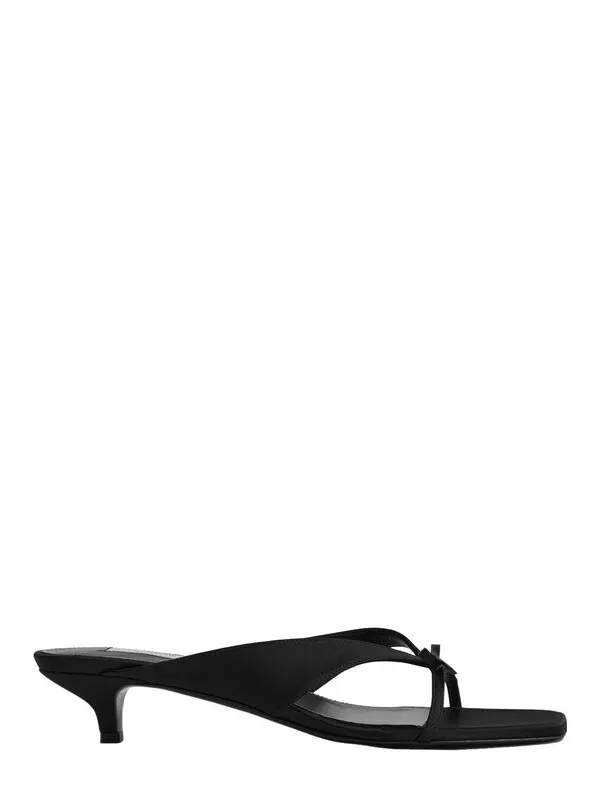 TOTEME Bow-detailed Kitten Heel Sandals - Black
