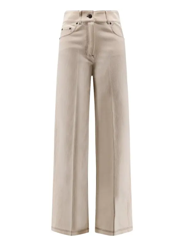 Max Mara Straight Leg Seam Jeans - Beige