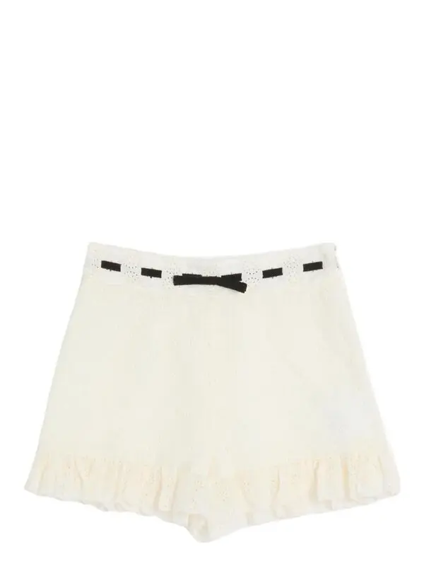 Valentino Garavani Daisy Sangallo Shorts With Bow Detail - Ivory