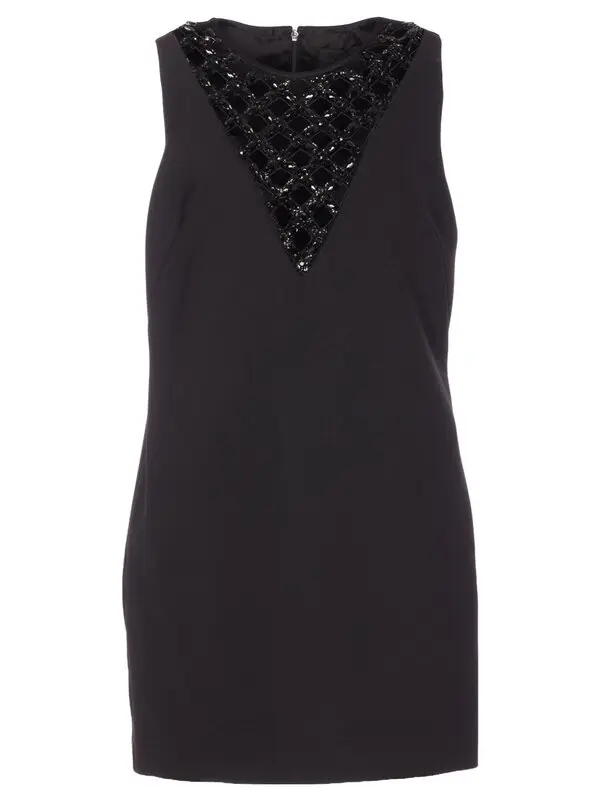 Liu Jo Sleeveless Mini Dress With Embellished Neckline - Black