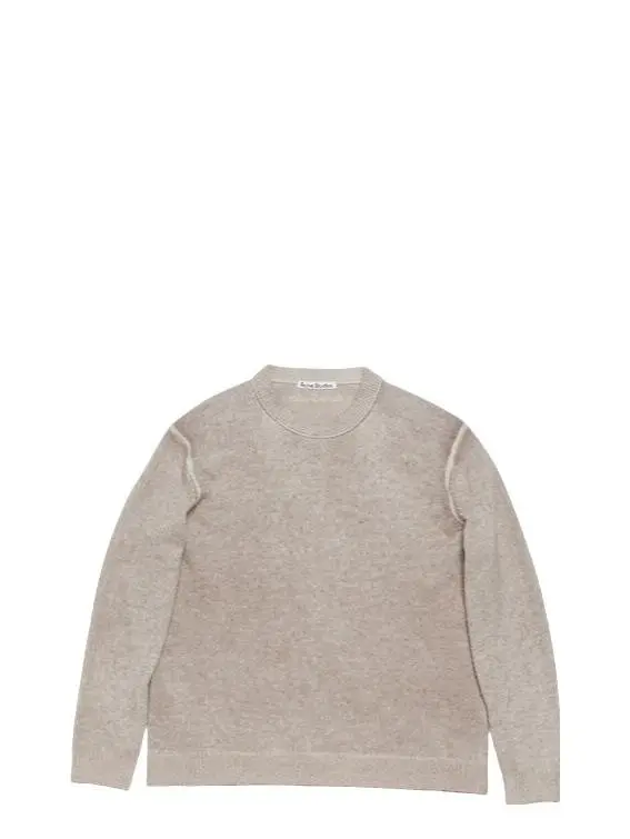 Acne Studios Logo Detail Crew Neck Sweater - Light Brown