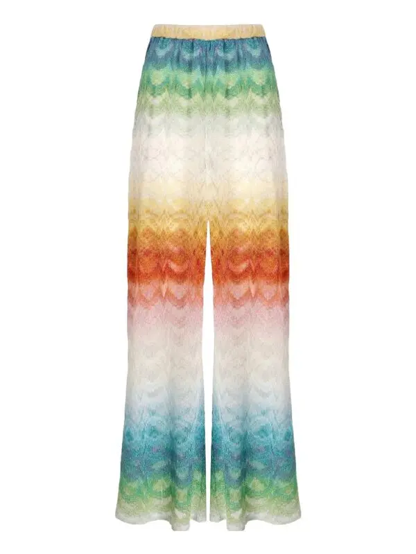 Missoni Cover-up Trousers Wide Leg, Color-blocked - White