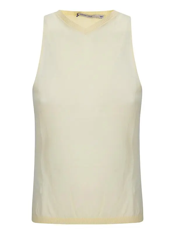 Paloma Wool Sleeveless V-neck Top With Ribbed Neckline - Nude