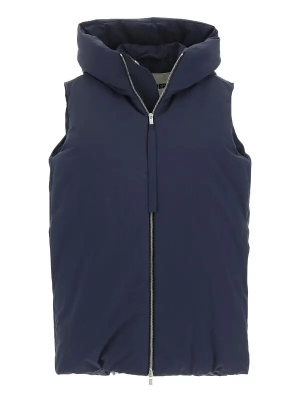 JIL SANDER Zip-up Hooded Gilet - Black