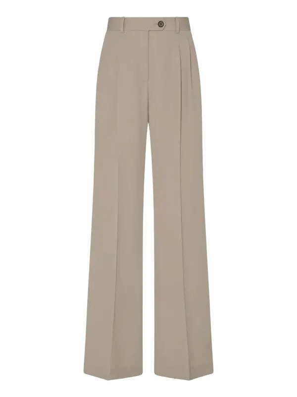 THE ROW Virgil Wool Gabardine Trousers - Stone Color
