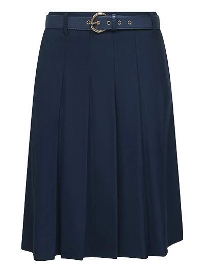 Max Mara Pleated Wool Midi Skirt - Black