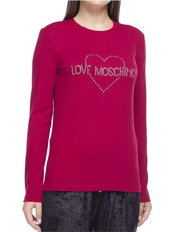 Moschino Love Heart Logo Long Sleeve T-shirt - Red