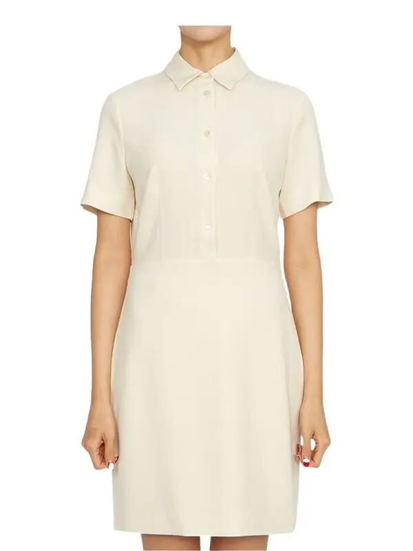 Theory Short Sleeve Collared Dress - White