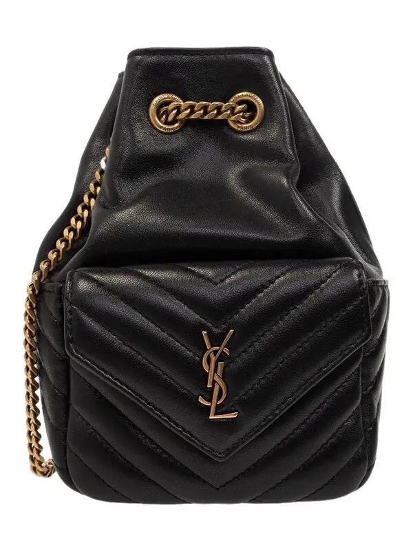 Saint Laurent Joe Nano Quilted Bucket Bag - Black