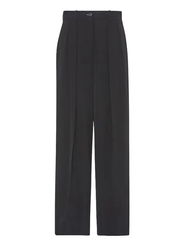 THE ROW Belt-loop Wide-leg Casual Pants - Black