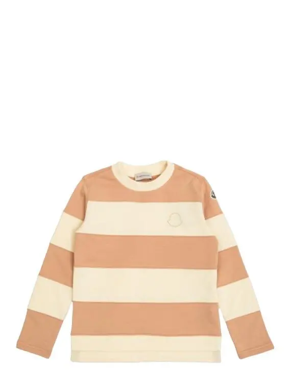 Moncler Striped Jumper With Logo Detailing - Pink