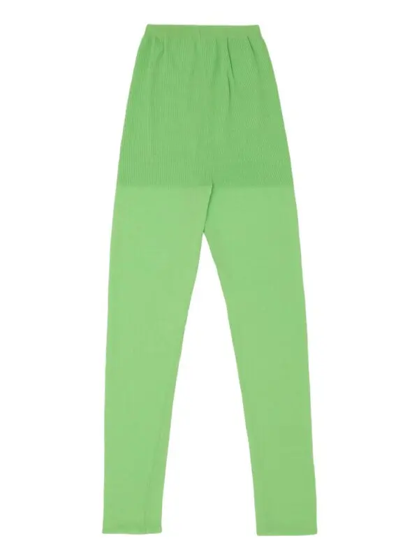 Paloma Wool Ribbed Sheer Knit Cropped Pants - Green