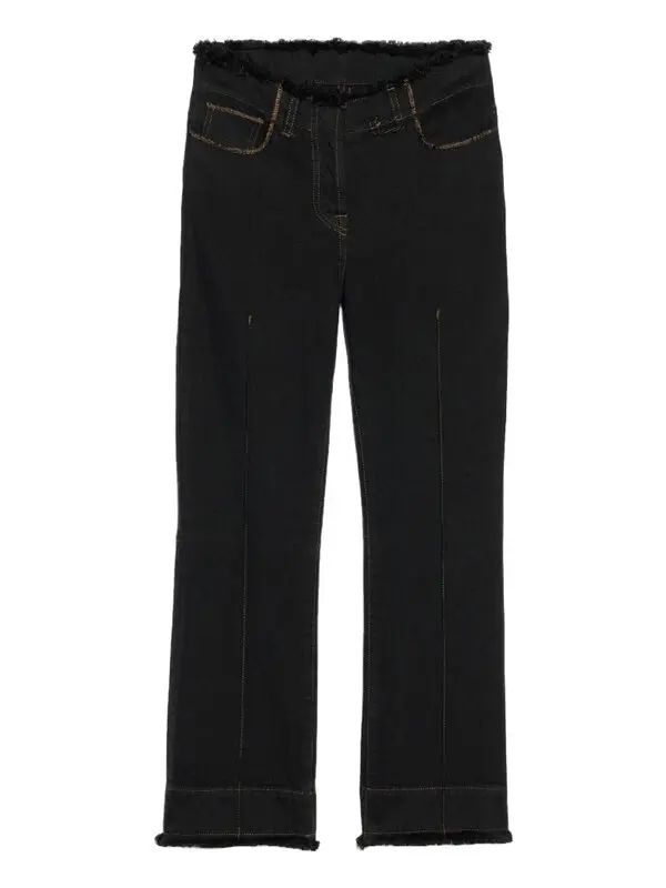 Jacquemus Frayed Cropped Jeans - Black