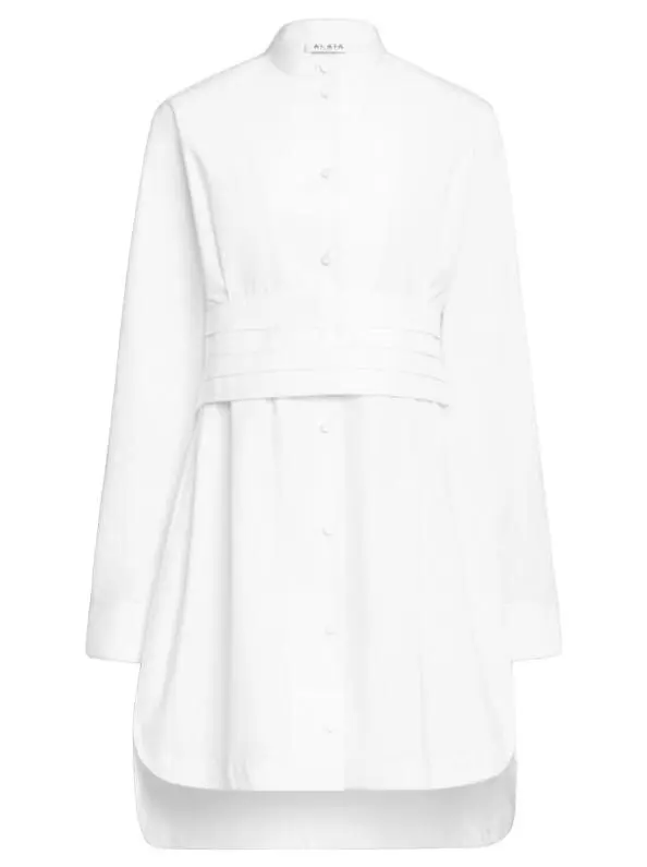 Alaïa Cotton Poplin Wrap Dress - White
