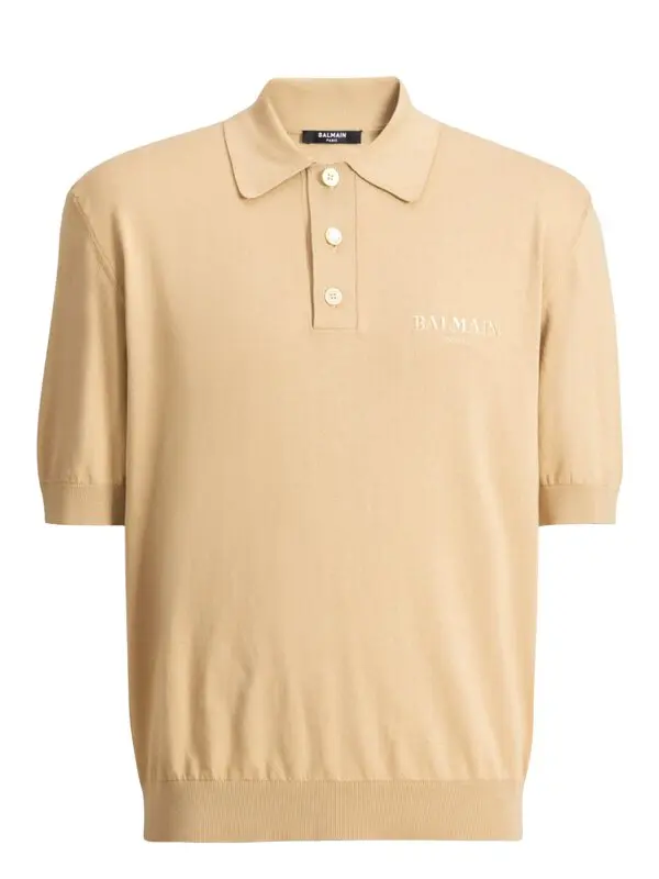 Balmain Embroidered Vintage Polo - Beige